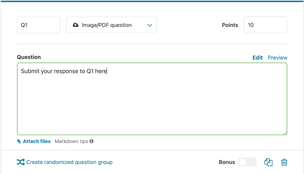 Adding questions to an assignment - Crowdmark