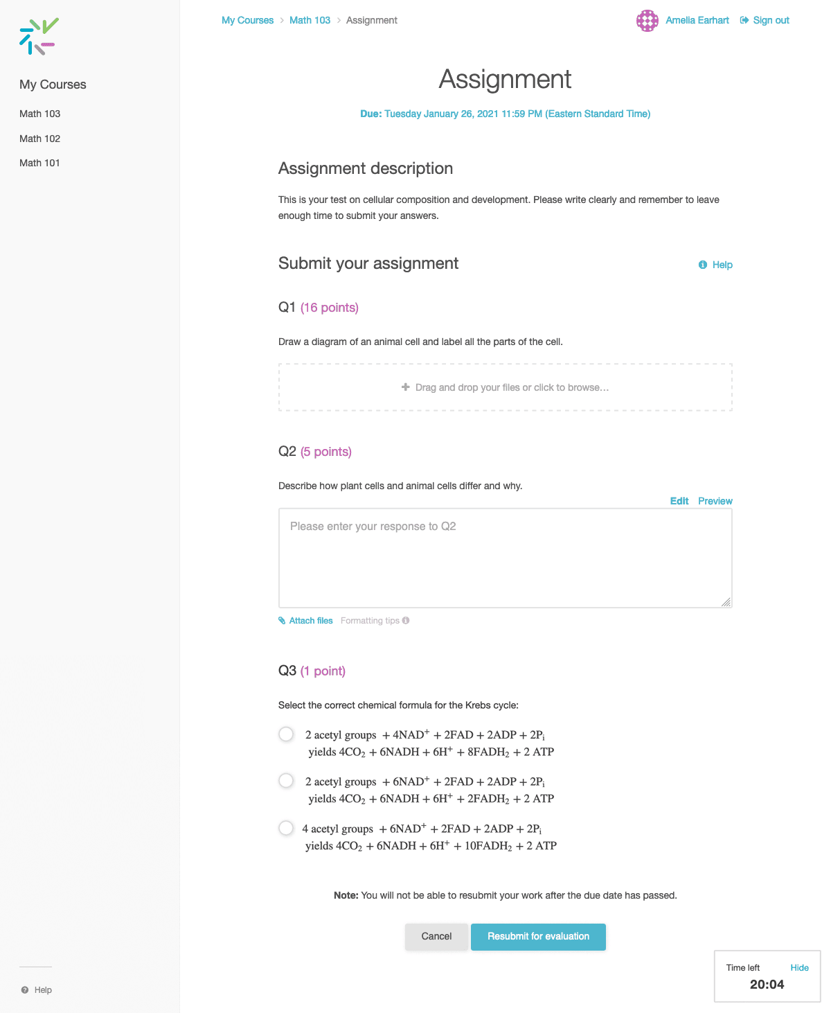 Completing and submitting an assessment - Crowdmark