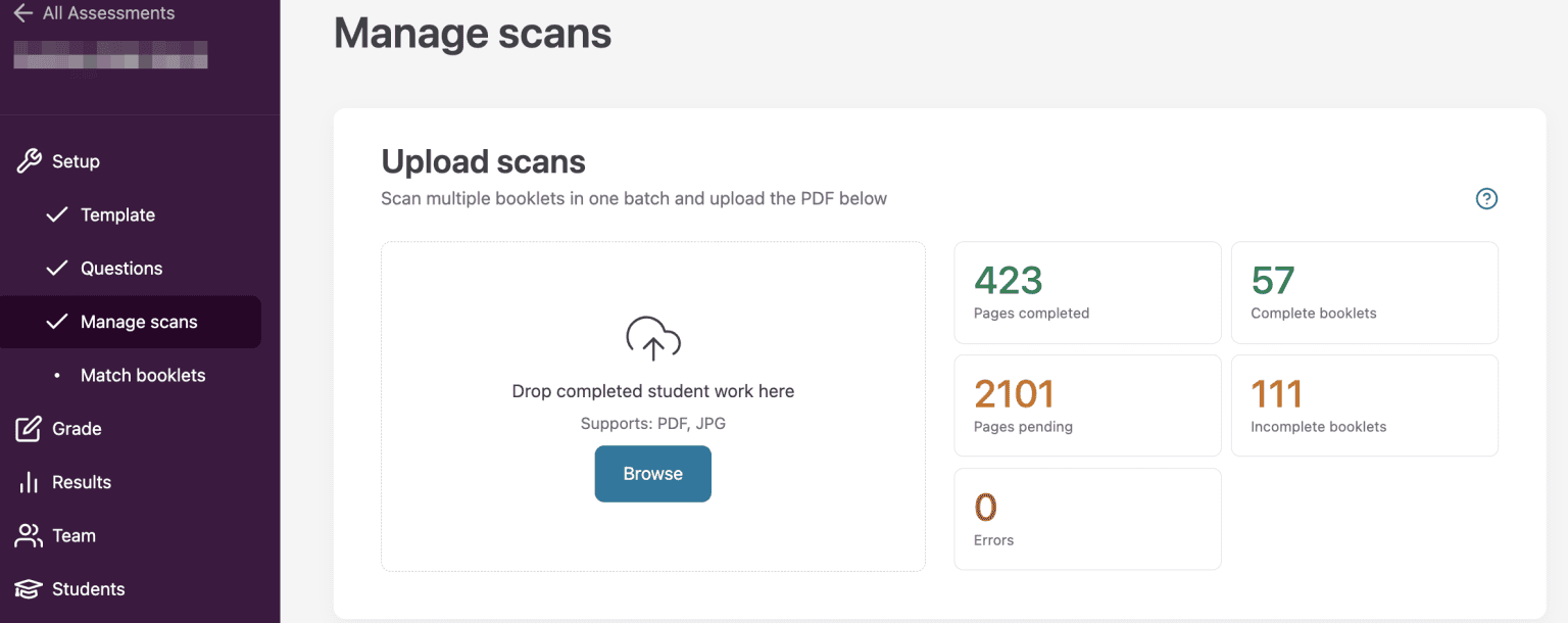 Uploading completed Crowdmark booklets - Crowdmark